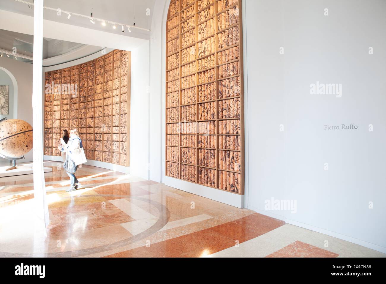 Venice, Italy - April 18, 2024: Installation view of the exhibition ...