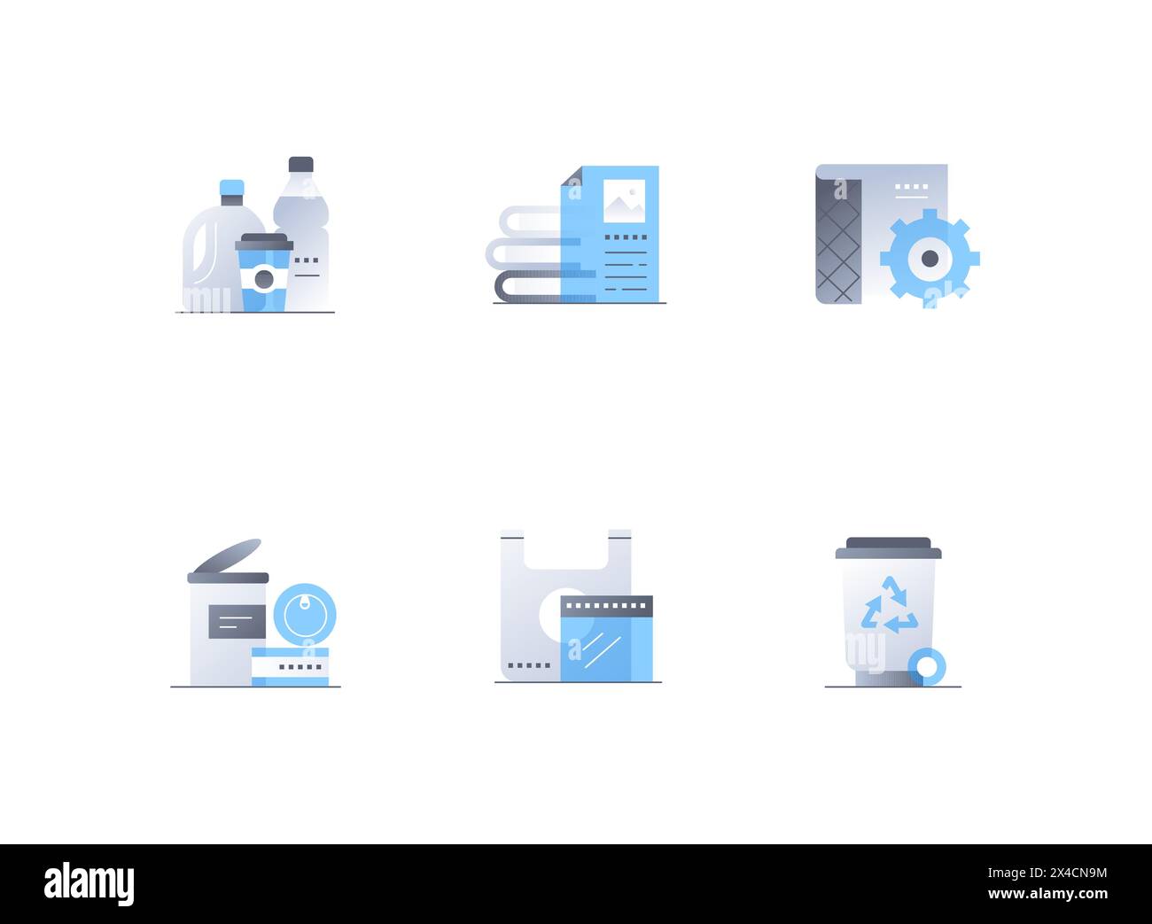 Garbage tin icon flat Cut Out Stock Images & Pictures - Alamy