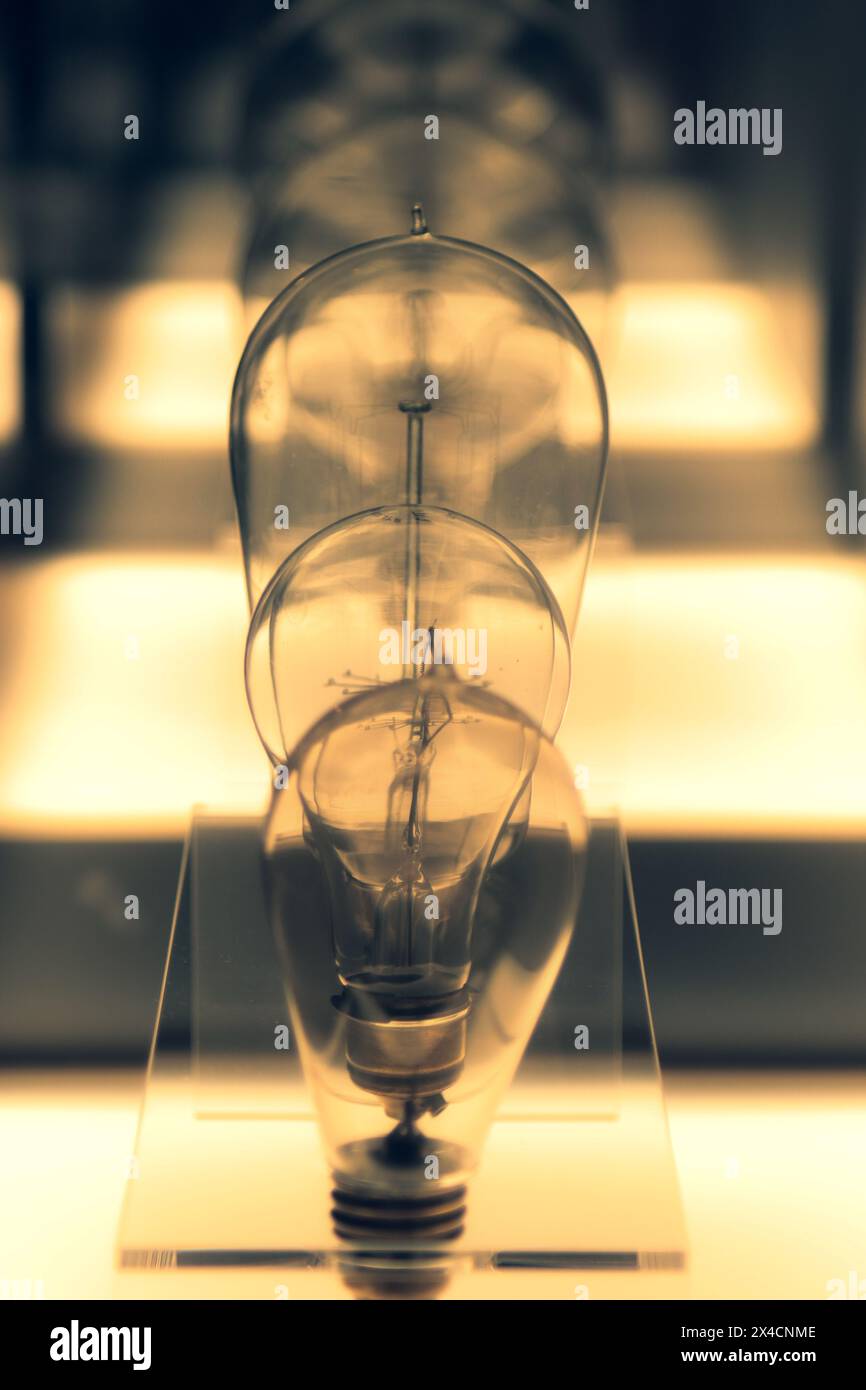 Luminous symmetry: a captivating alignment of lamps Stock Photo - Alamy