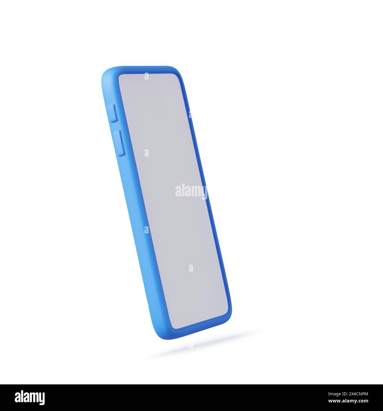 3D Render Smartphone mockup with blank white screen on a white ...