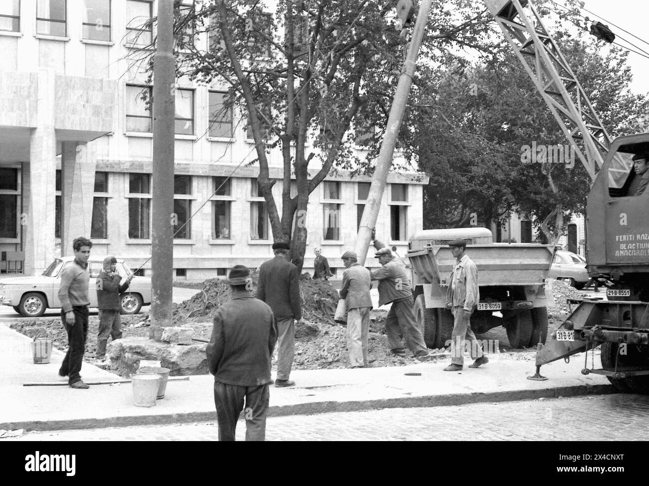Bucharest, Socialist Republic of Romania in the 1970s. A team of ...