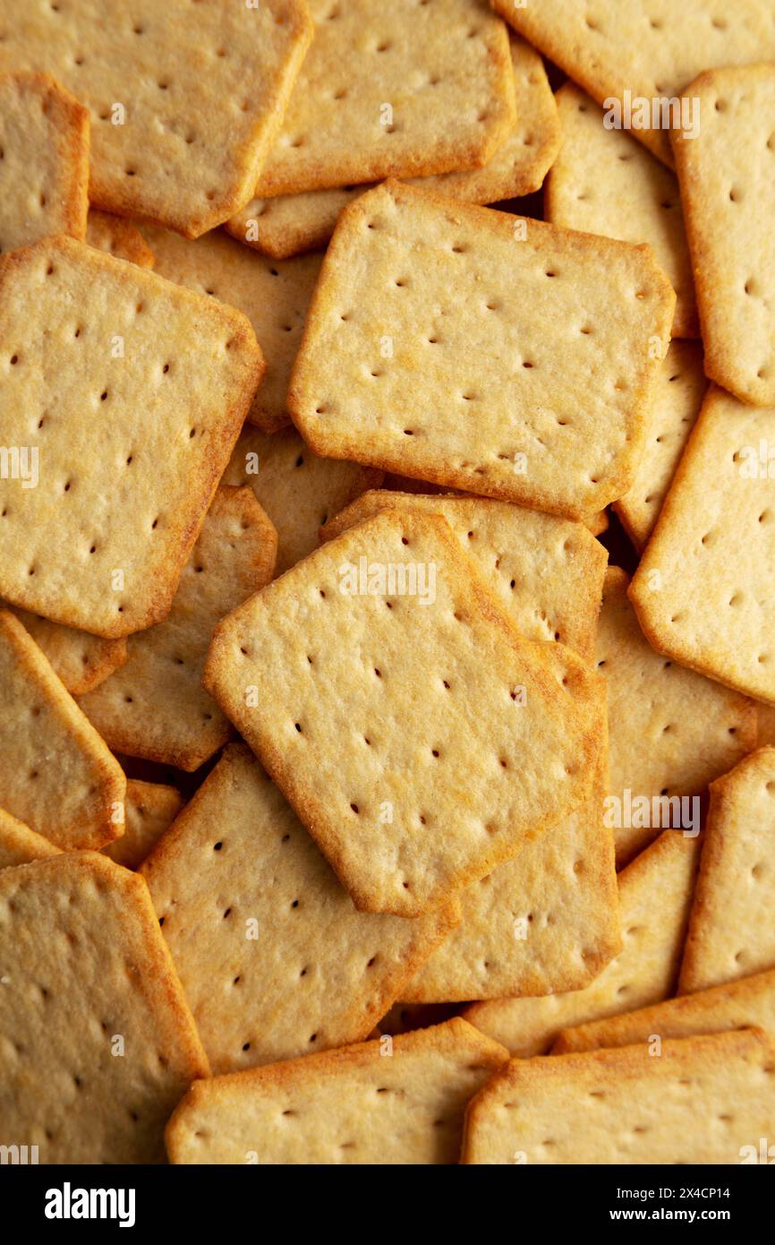 Oven Baked Crackers, top view. Flat lay, overhead, from above Stock ...