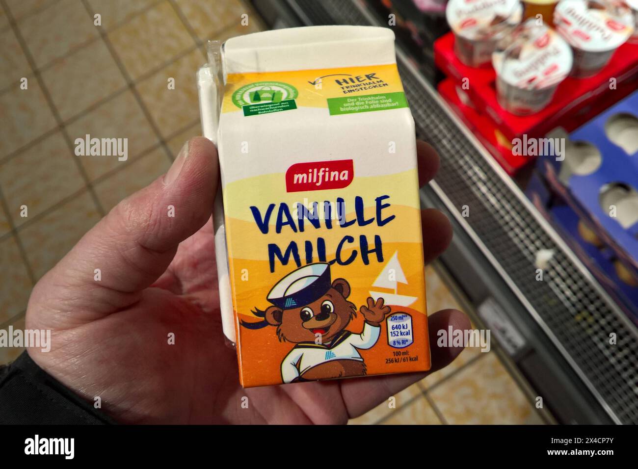 Milfina Vanille Milch im Sortiment von Aldi Süd bzw Hofer Austria ...