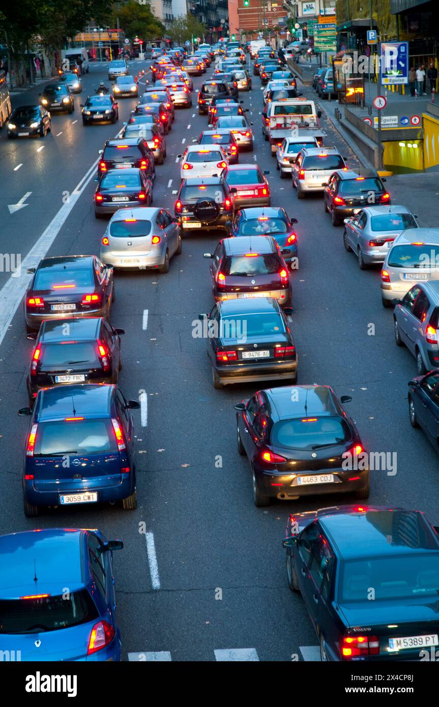 Traffic jam. Madrid, Spain Stock Photo - Alamy