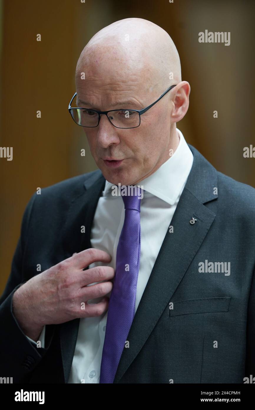 MSP John Swinney at the Scottish Parliament in Edinburgh, after he ...