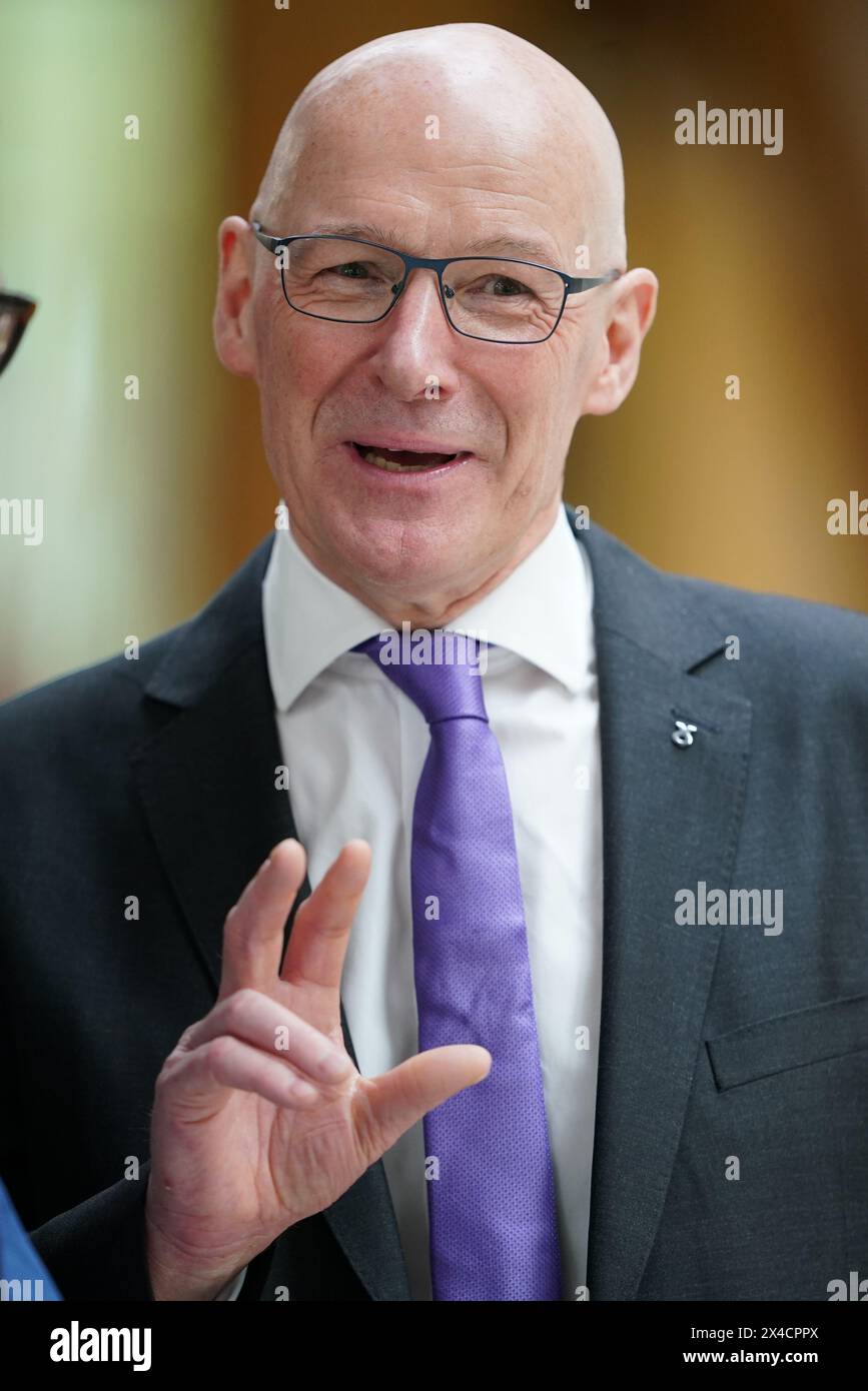 MSP John Swinney at the Scottish Parliament in Edinburgh, after he ...