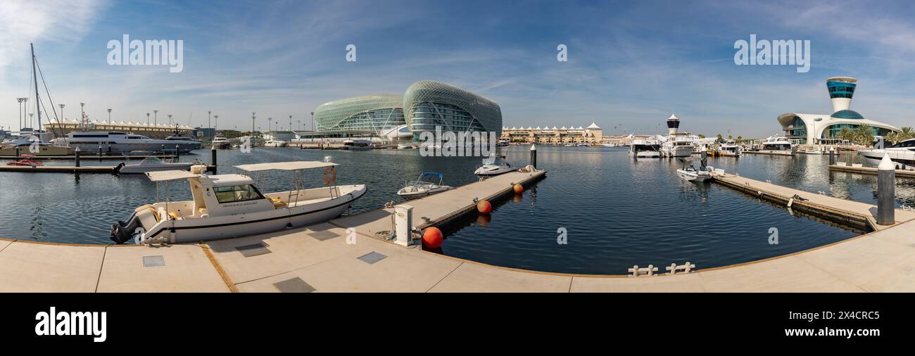 A panorama picture the Yas Marina Abu Dhabi and the W Abu Dhabi - Yas ...