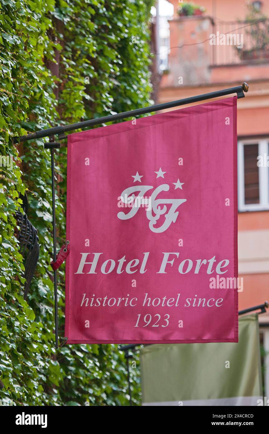 Hotel Forte sign in Via Margutta, Rome, Lazio, Italy Stock Photo - Alamy