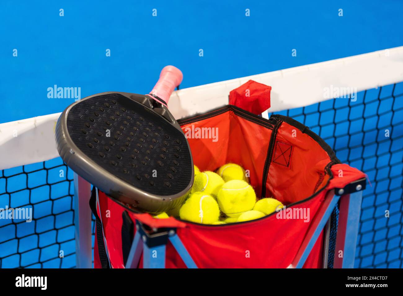 Paddle tennis objects and court Stock Photo - Alamy