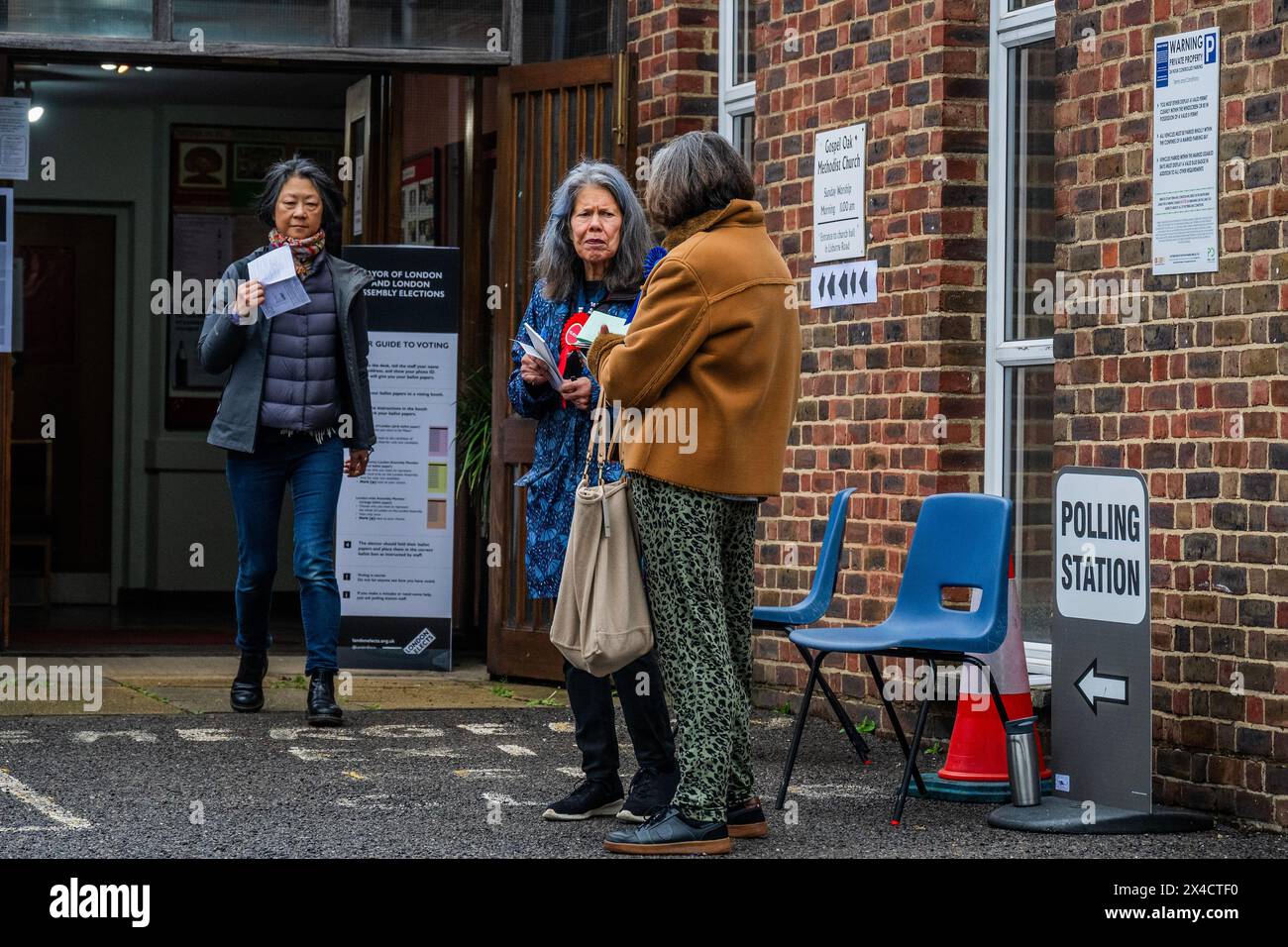 London, UK. 2nd May, 2024. Polling stations, such as Gospel oak ...