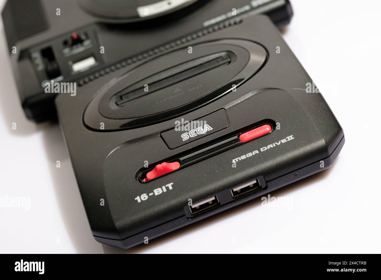 Newcastle UK: 21st Jan 2024: A closeup of a Sega Mega Drive MOdels I ...