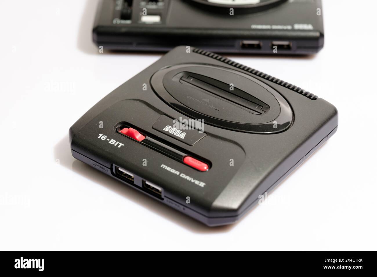 Newcastle UK: 21st Jan 2024: A closeup of a Sega Mega Drive MOdels I ...