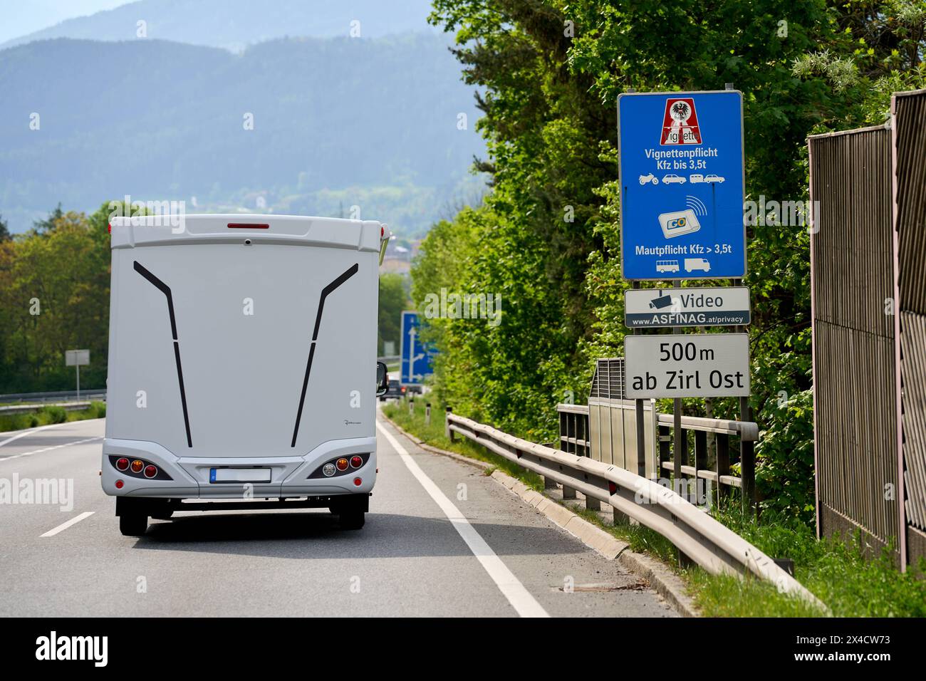 Austria - May 1, 2024: Symbolic image of mandatory vignette on Austrian ...