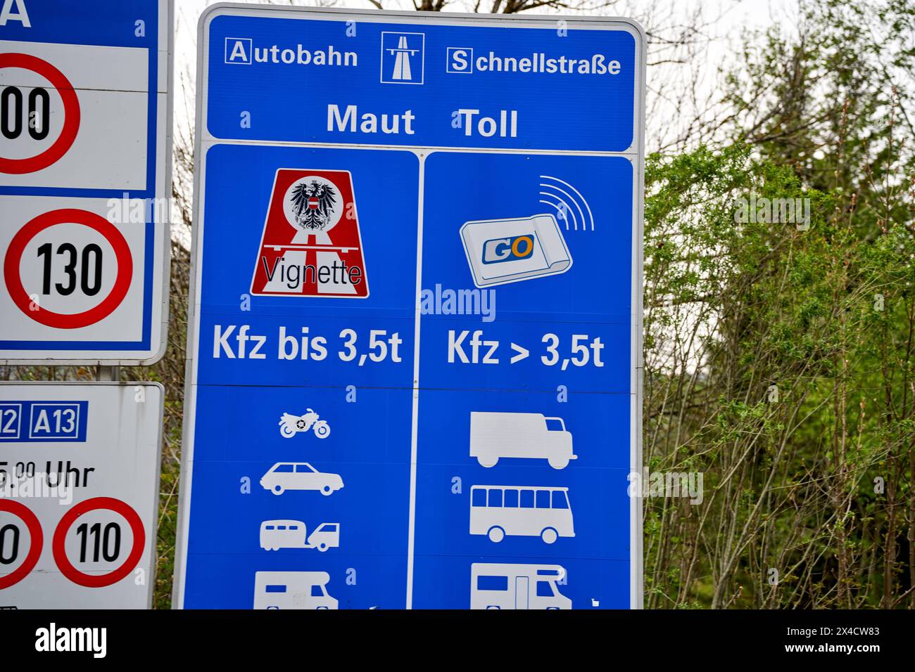 Austria - May 1, 2024: Symbolic image of mandatory vignette on Austrian ...