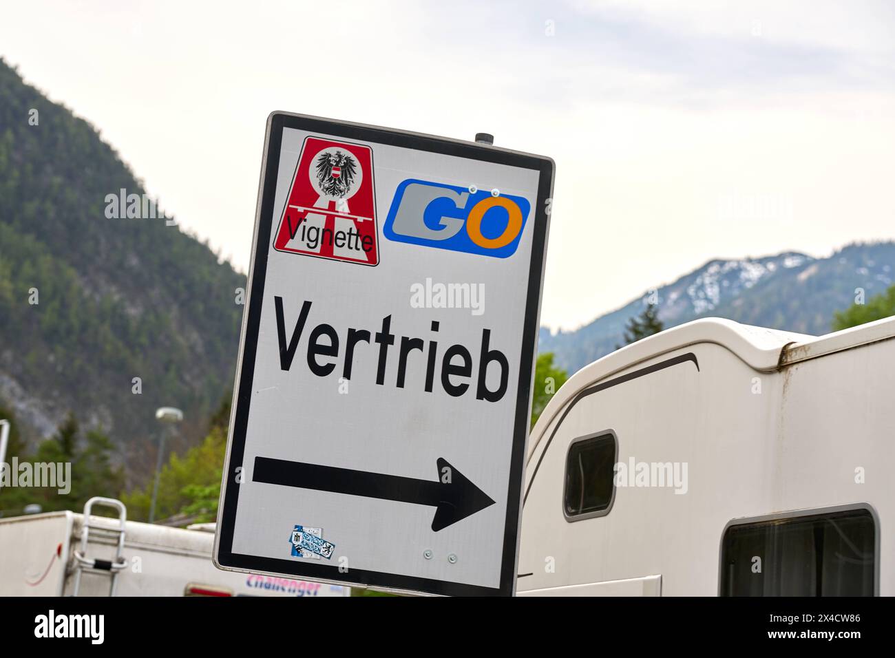 Austria - May 1, 2024: Symbolic image of mandatory vignette on Austrian ...
