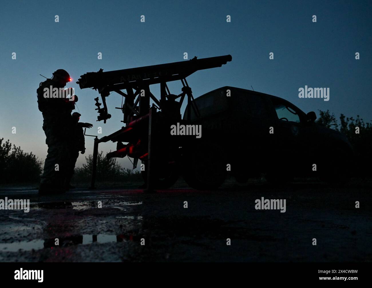 ZAPORIZHZHIA REGION, UKRAINE - APRIL 27, 2024 -Servicemen of the Steppe ...