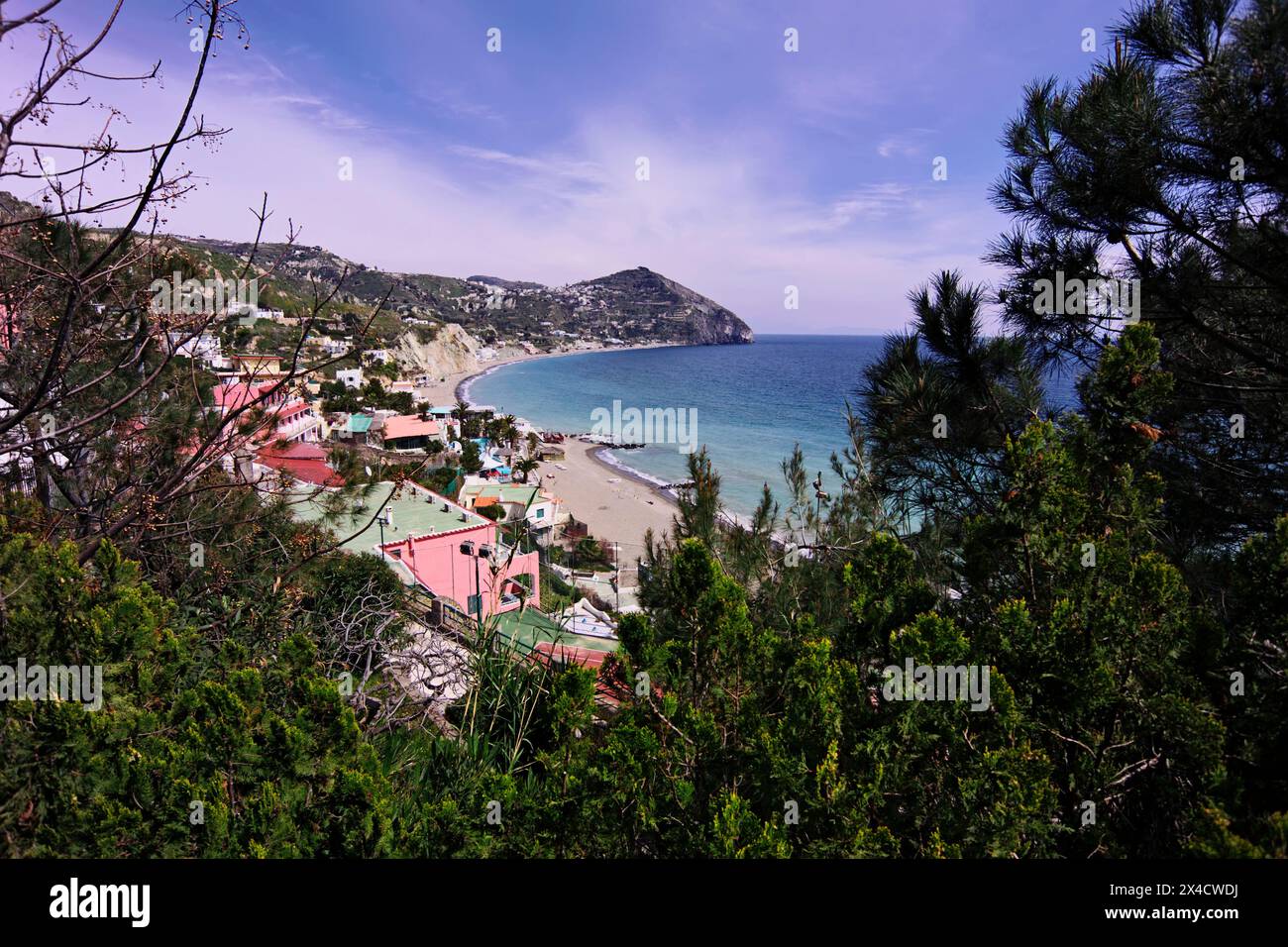 ITALY, Campania, Ischia island, S.Angelo, view of S.Angelo beach Stock ...