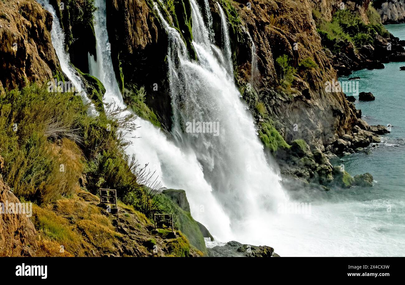 Beautiful view on Lower Duden Waterfalls with its dramatic 40 meter ...