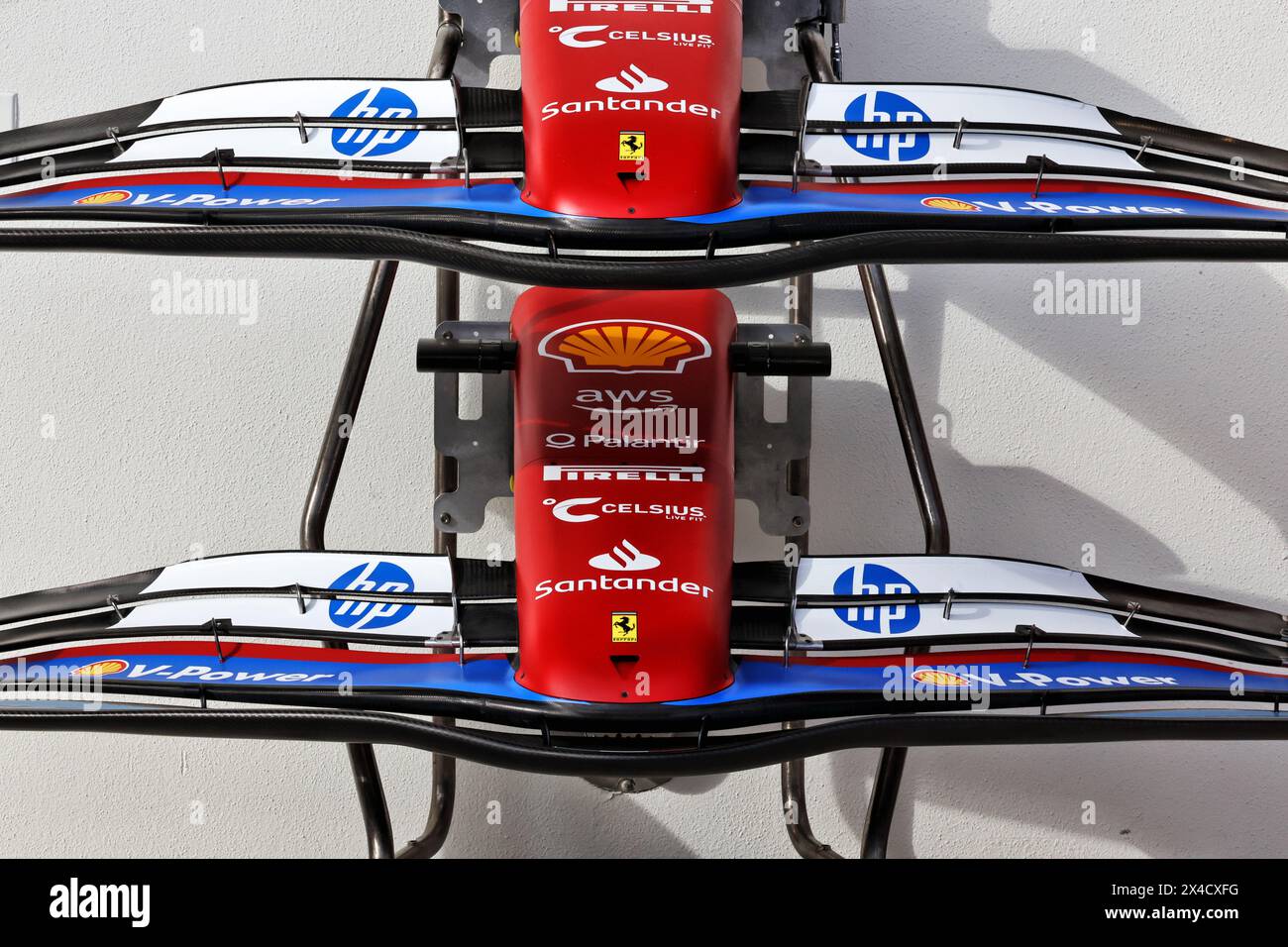 Miami, USA. 02nd May, 2024. Ferrari SF-24 front wings - HP/blue livery ...