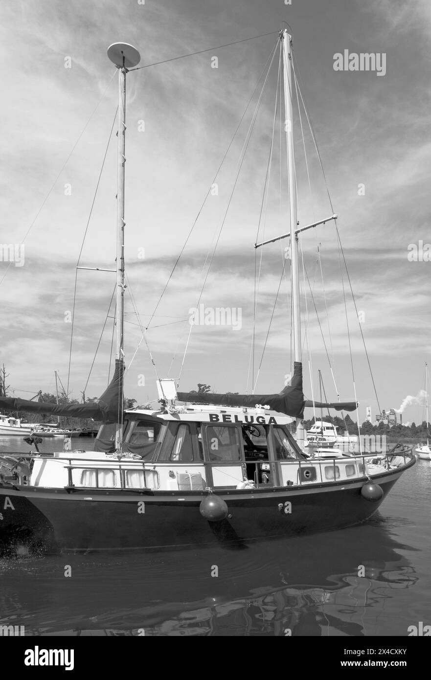 Majestic tall ship docked on the scenic riverfront in Georgetown, South ...