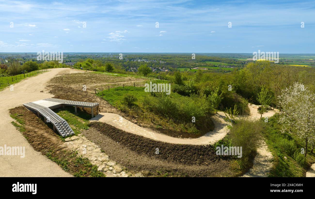 Elancourt, France. 02nd May, 2024. Tracks for the Olympic mountain bike ...