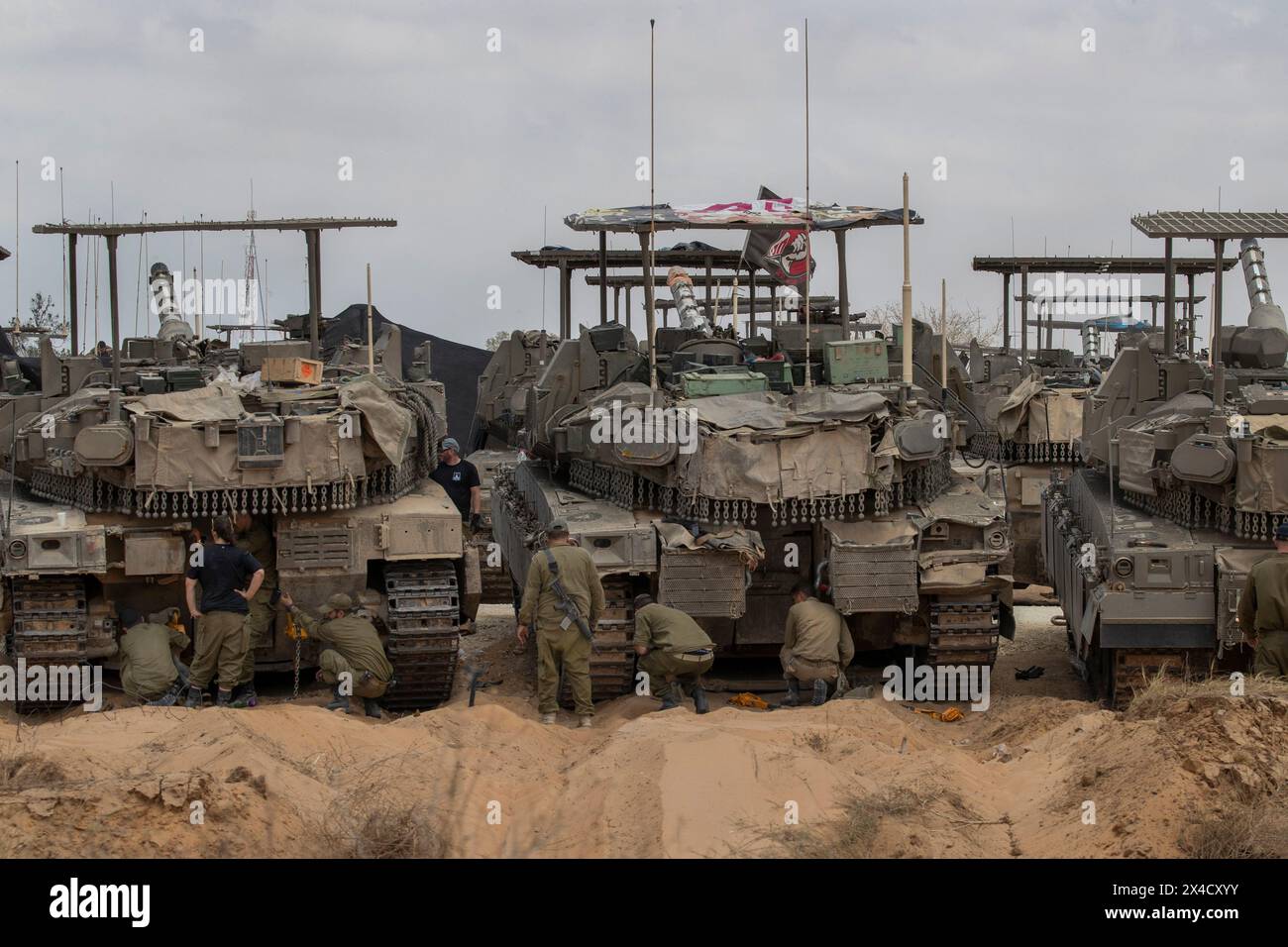 Southern Israel, Israel. 02nd May, 2024. Israeli IDF soldiers carry out ...