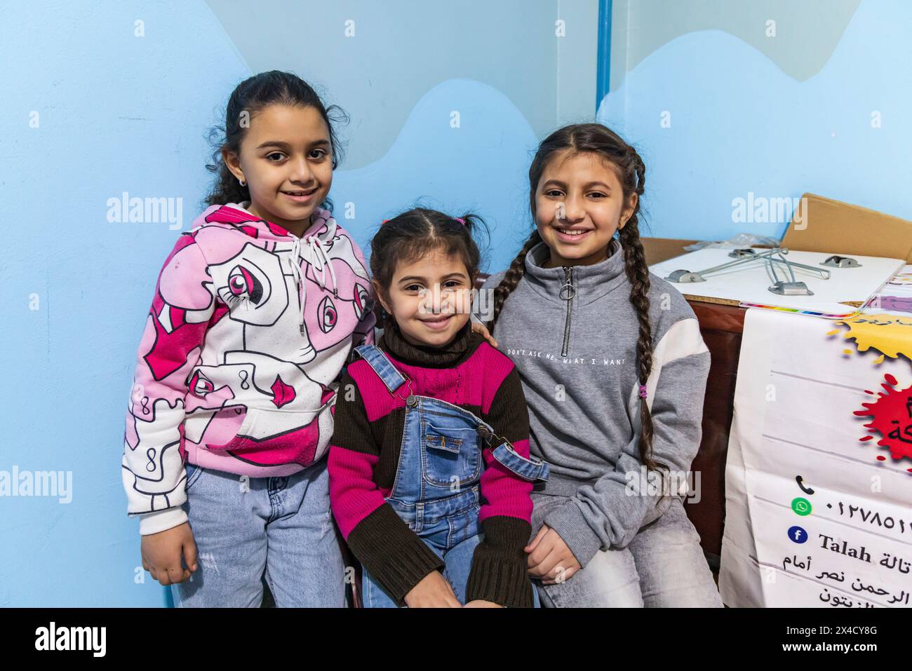 Manshiyat Naser, Garbage City, Cairo, Egypt. Children at a school ...