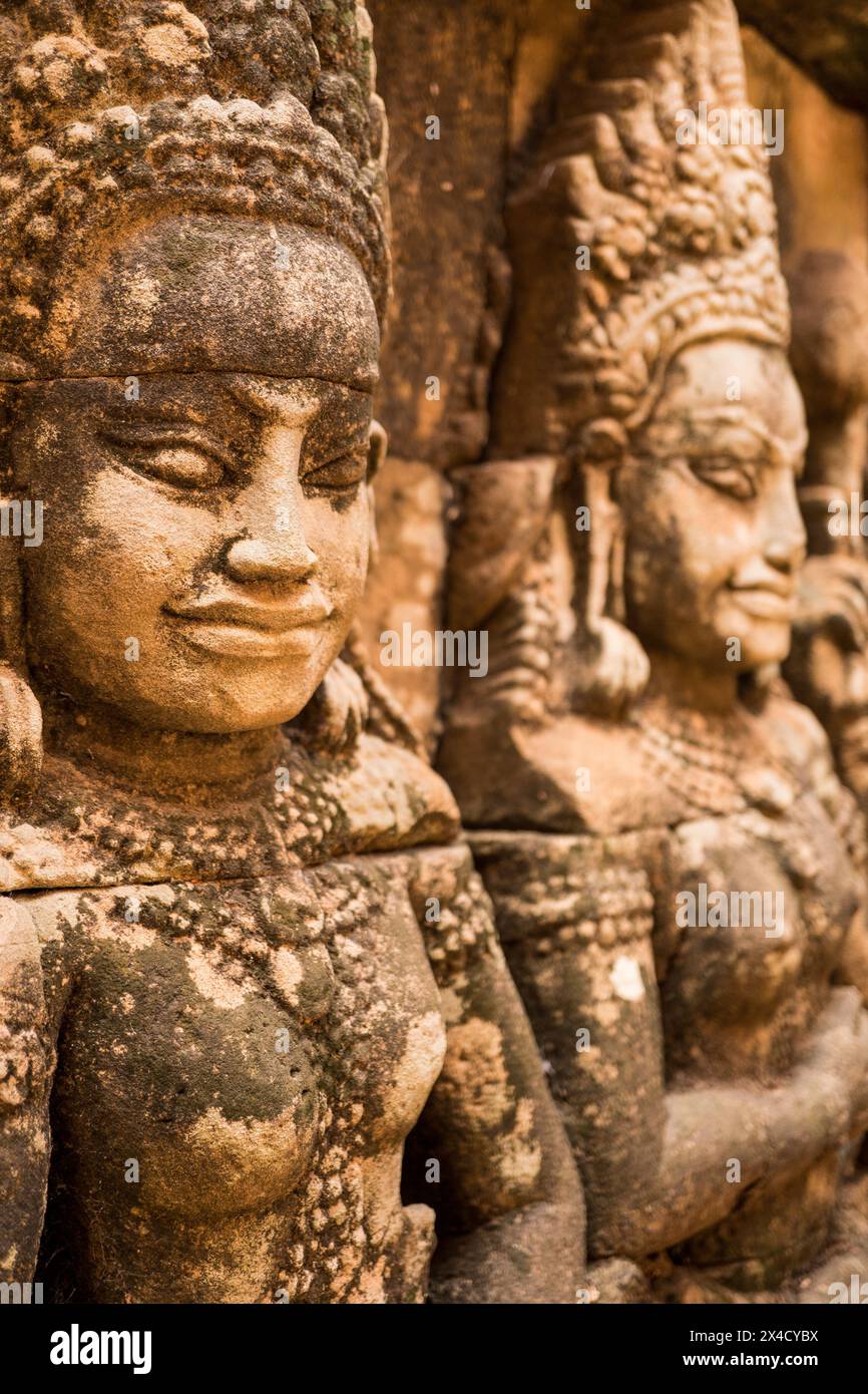 Asperas at the Terrace of the Leper King, Angkor, Cambodia Stock Photo ...