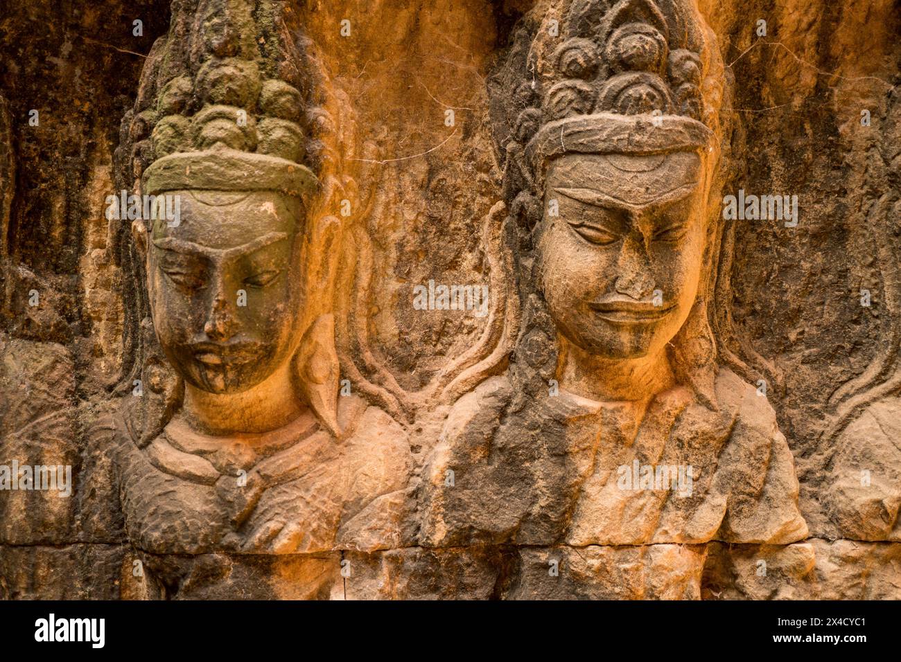 Asperas at the Terrace of the Leper King, Angkor, Cambodia Stock Photo ...