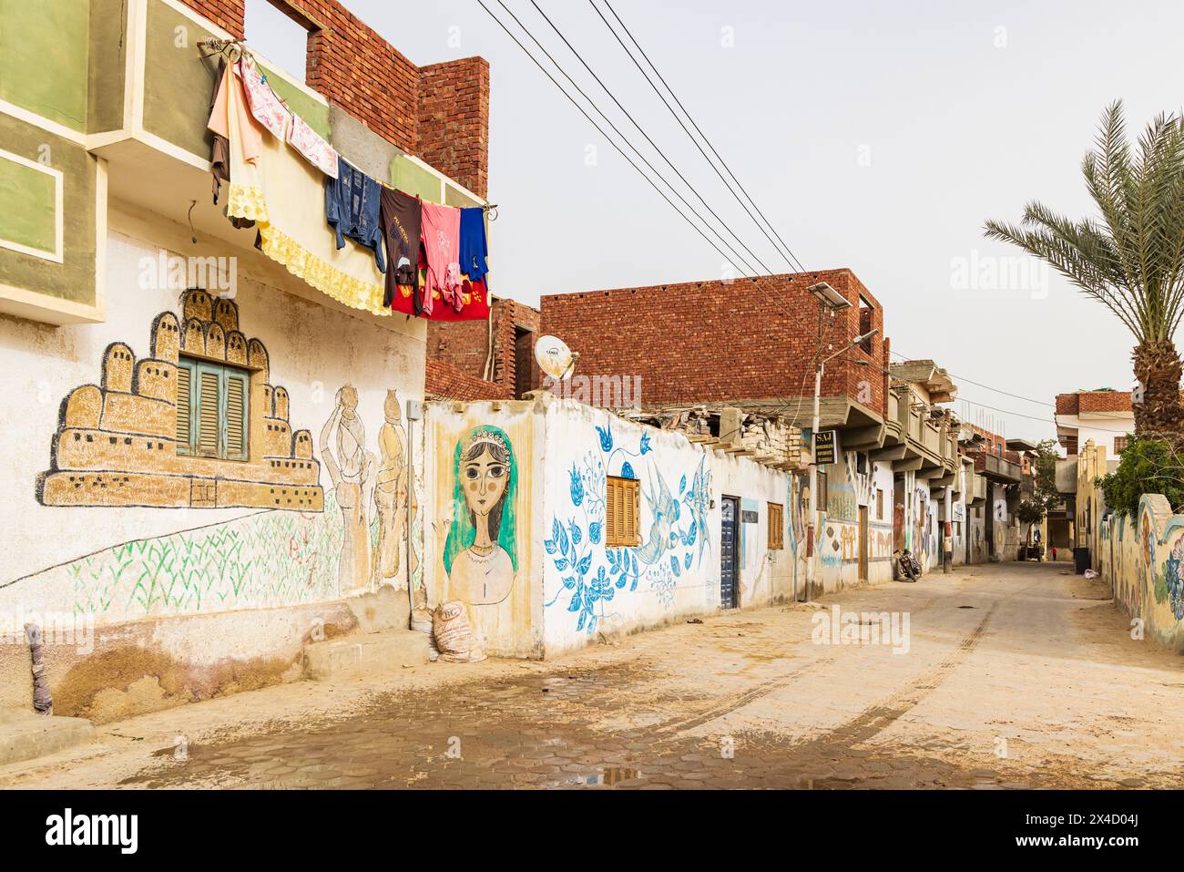 Faiyum, Egypt. Building decorated with murals. (Editorial Use Only ...