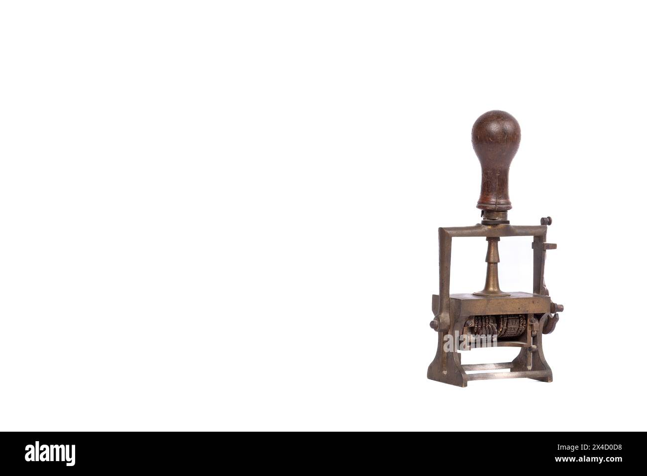 Vintage Date and Number Stamp Machine - Retro Office Equipment on White ...