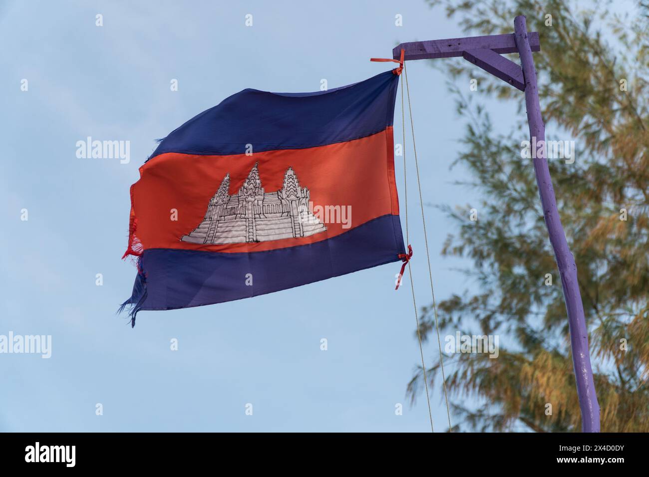 Cambodian flag, Koh Rong Sanloem, Cambodia Stock Photo - Alamy