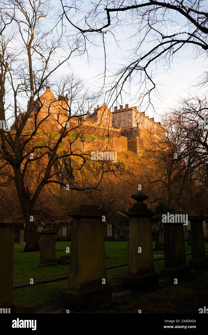 Edinburgh Scotland: 13th Feb 2024: Edinburgh Castle in Winter looking ...