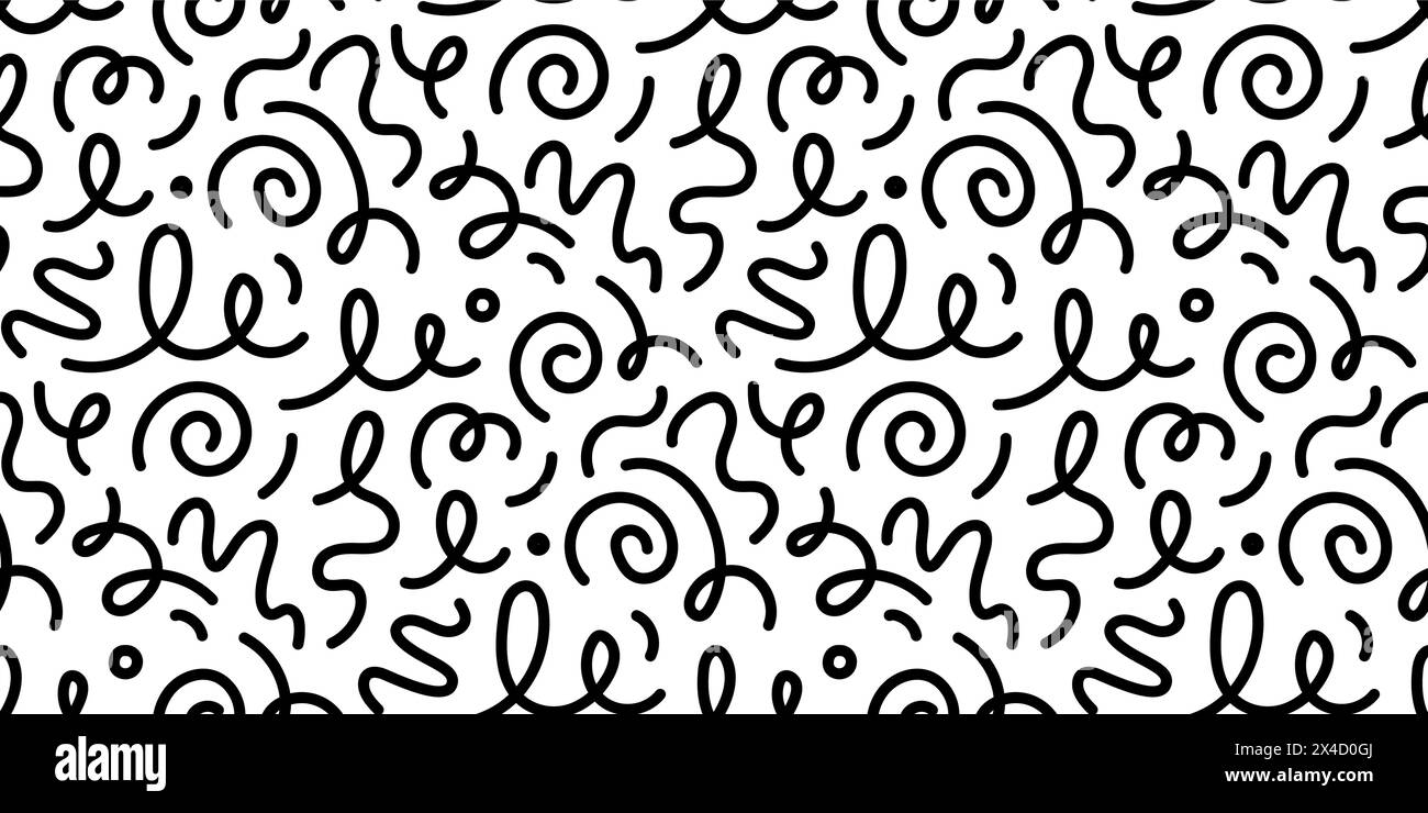 Kid line abstract shape seamless pattern. Abstract cute children party ...