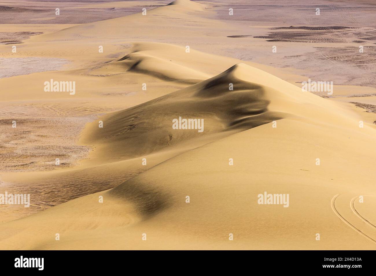Wadi al Hitan, Faiyum, Egypt. Sand dunes in the desert at Wadi el-Hitan paleontological site ...