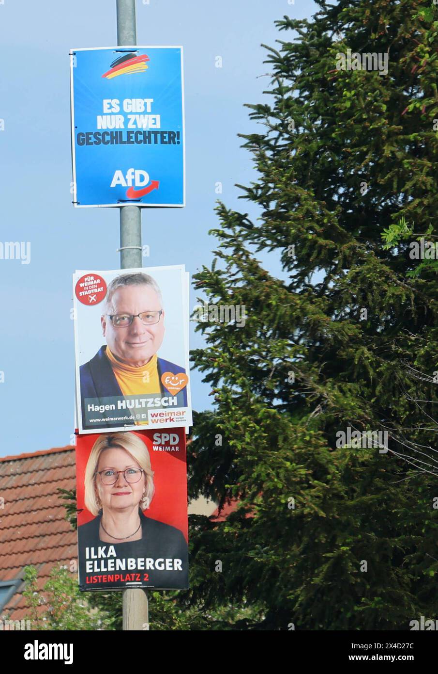 Wahljahr 2024 01.05.2024, Schoendorf, Wahlplakat zur Kommunalwahl am 26 ...