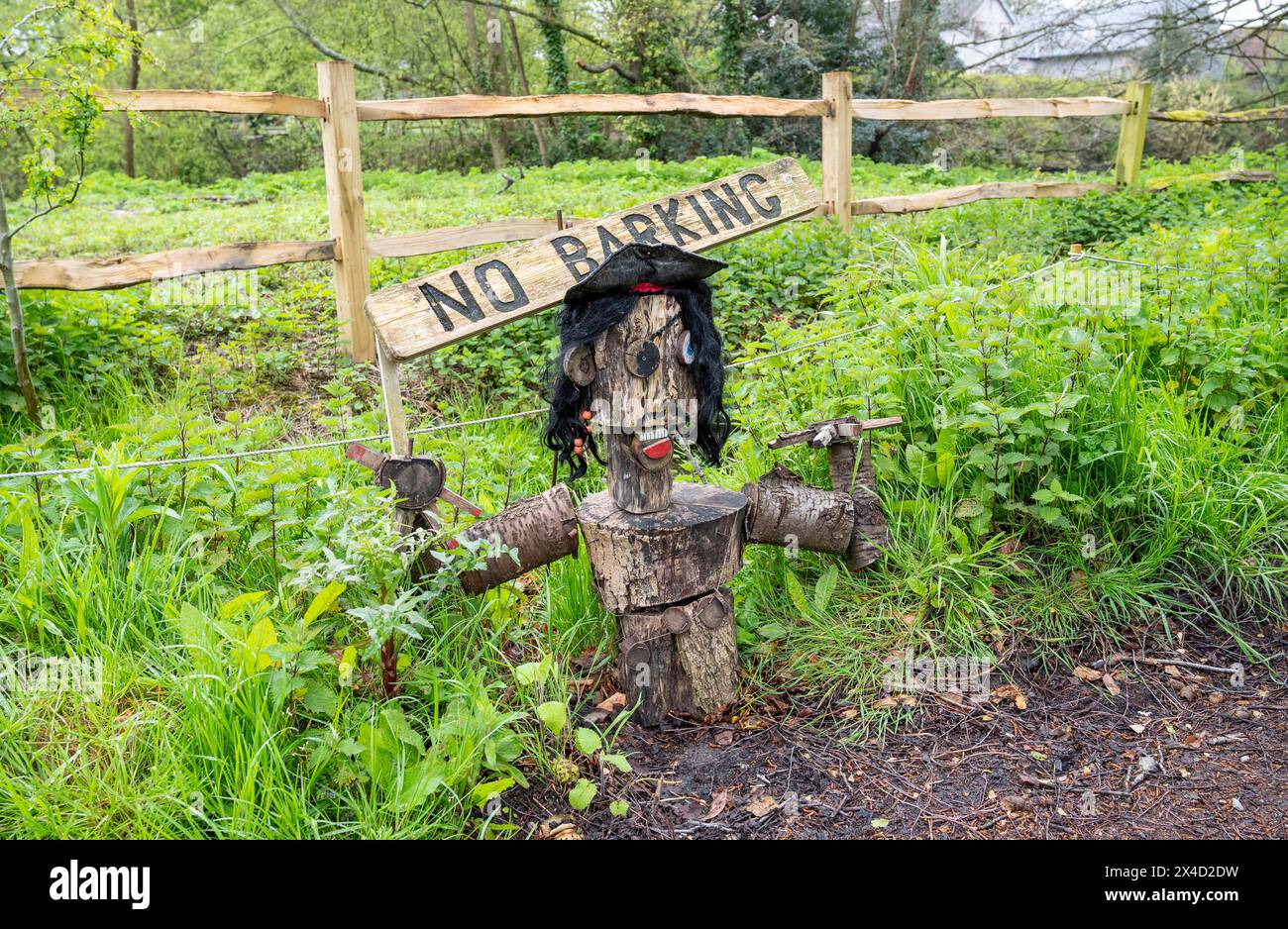 Ditchling Village Sussex UK - Quirky funny No Barking parking sign wood ...