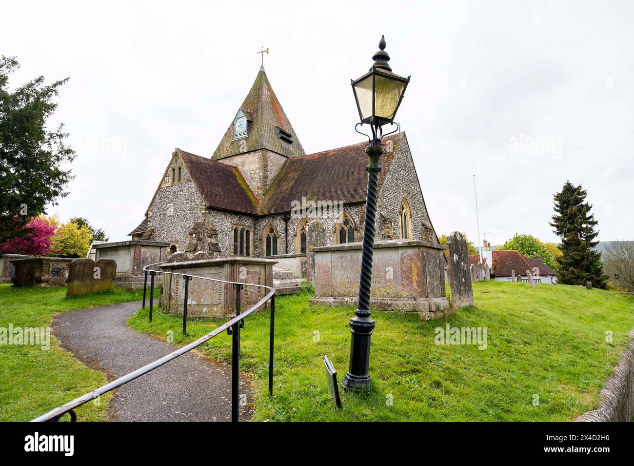 Ditchling Village Sussex UK - The Church of St Margaret of Antioch is the centrepiece of the ...