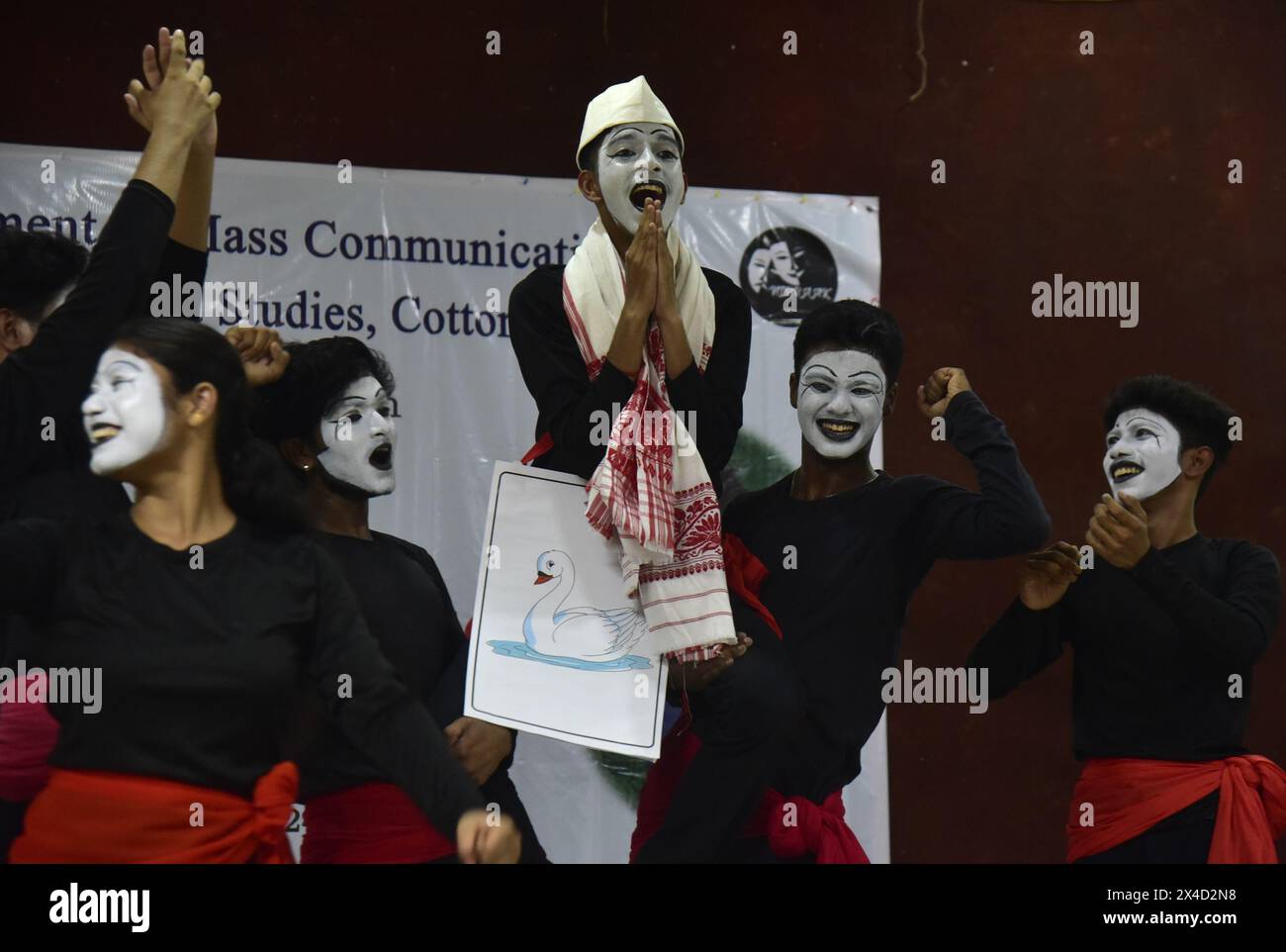 Guwahati, Guwahati, India. 2nd May, 2024. Mime students perform voting ...