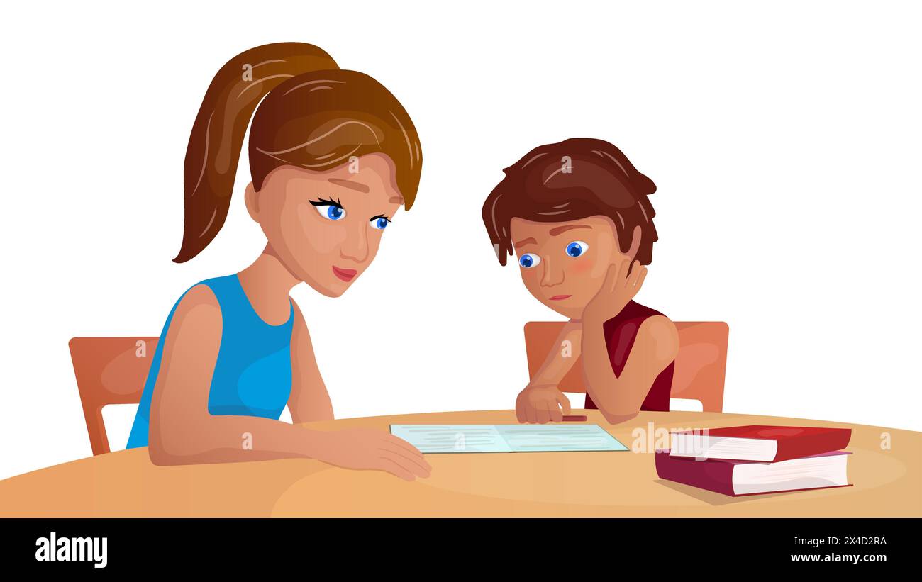 Sad child boy sitting Stock Vector Images - Alamy