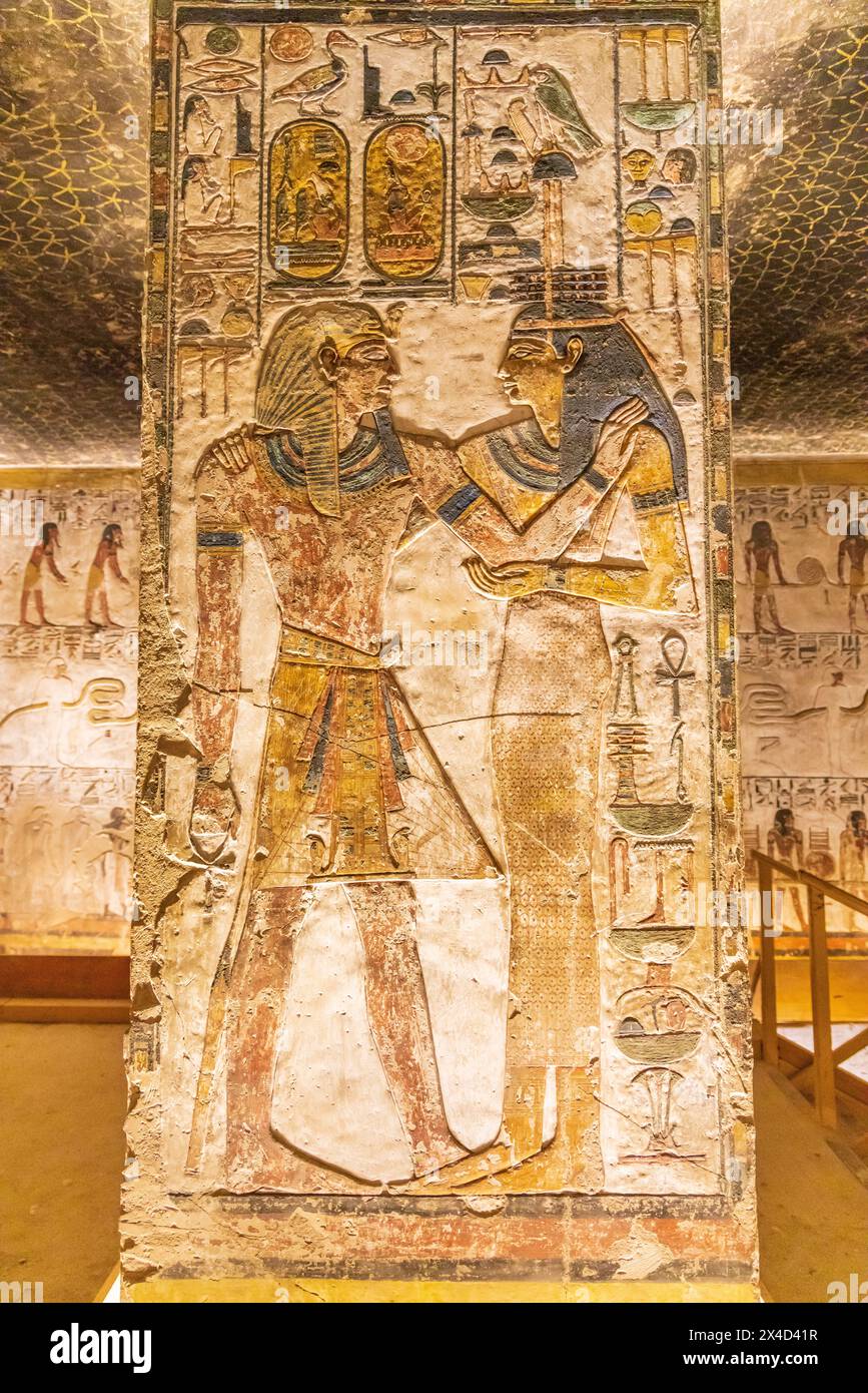 Valley of the Kings, Luxor, Egypt. Interior of the Tombs of Ramesses VI ...