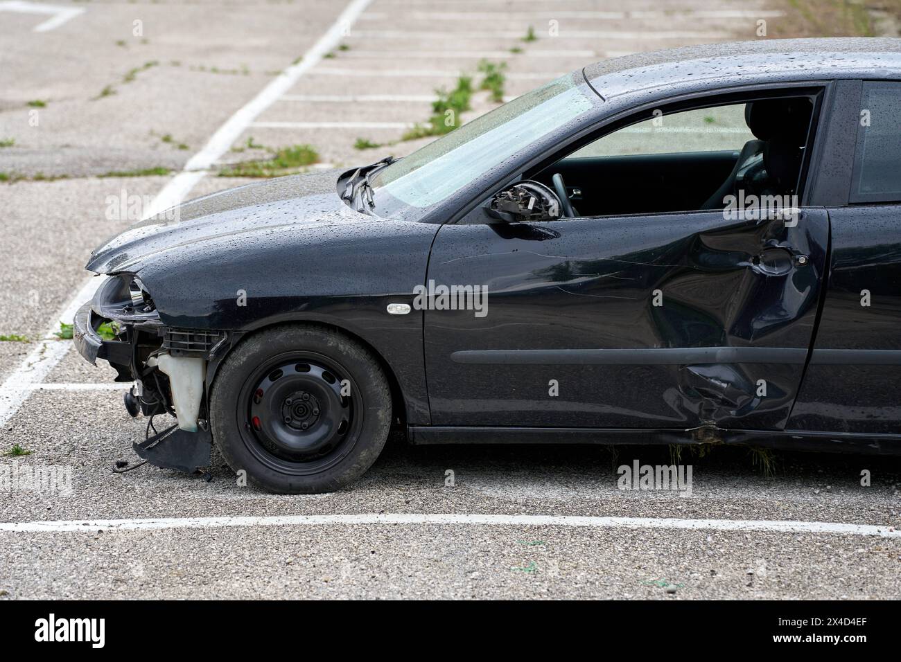 Italy - May 1, 2024: Vehicle after a traffic accident. Car totaled ...