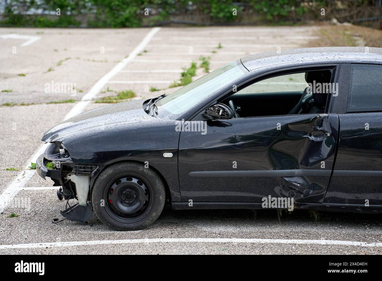 Italy - May 1, 2024: Vehicle after a traffic accident. Car totaled ...