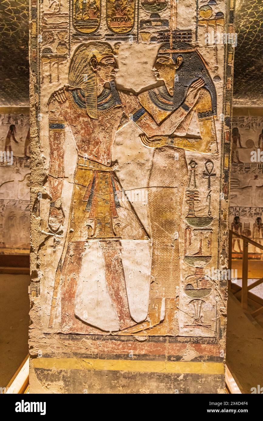 Valley of the Kings, Luxor, Egypt. Interior of the Tombs of Ramesses VI ...