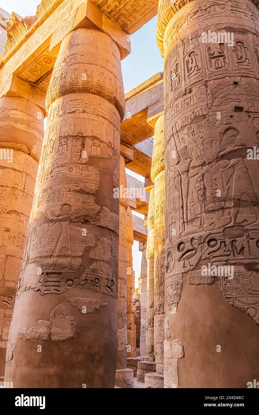 Karnak, Luxor, Egypt. Columns in the Great Hypostyle Hall in the Karnak ...