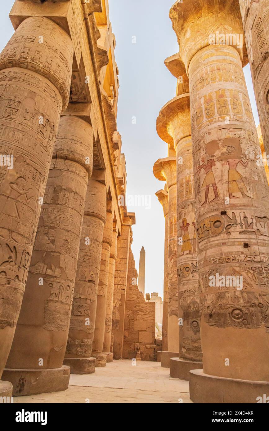 Karnak, Luxor, Egypt. Columns in the Great Hypostyle Hall in the Karnak ...