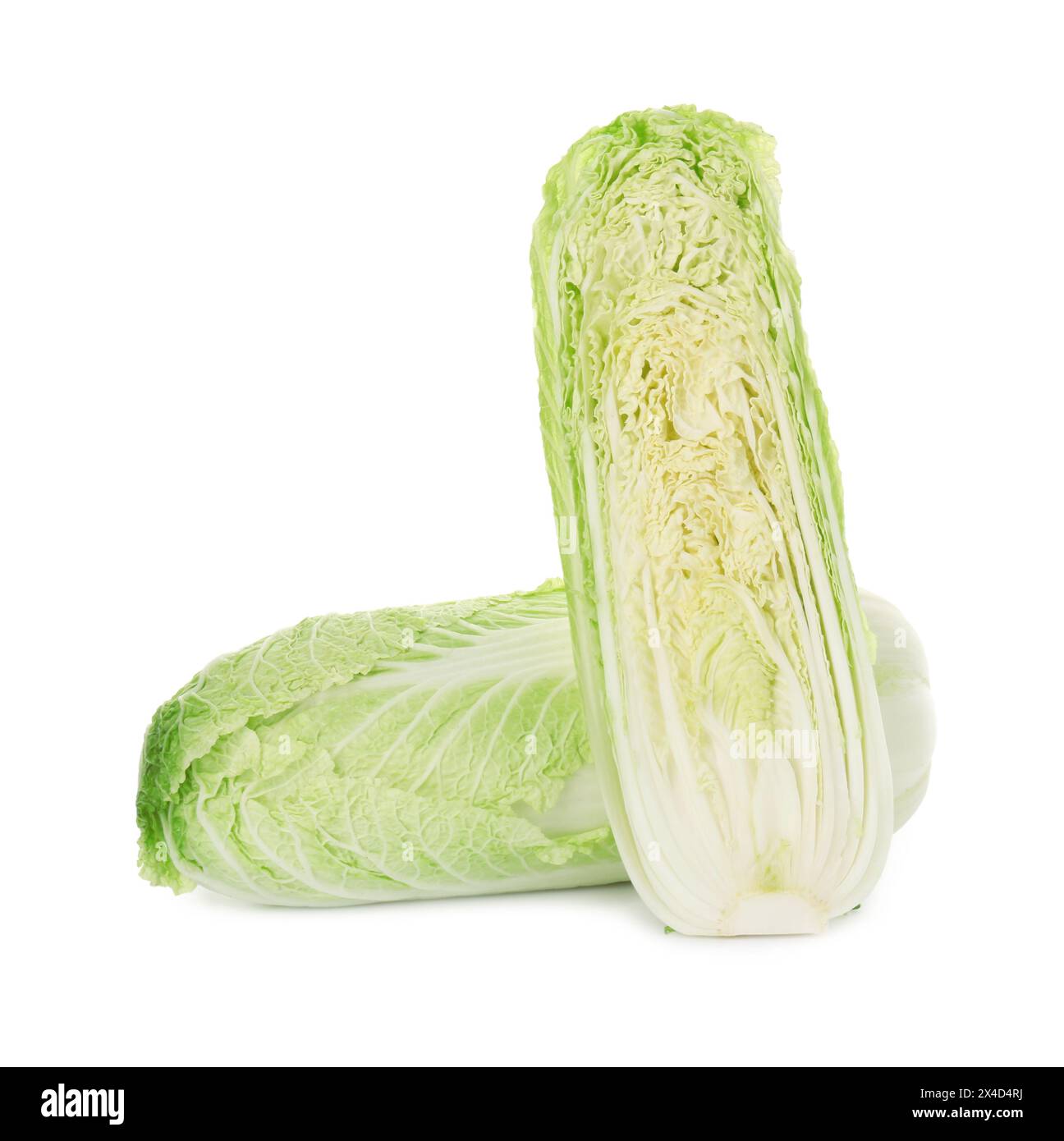 Whole and half of Chinese cabbages isolated on white Stock Photo - Alamy