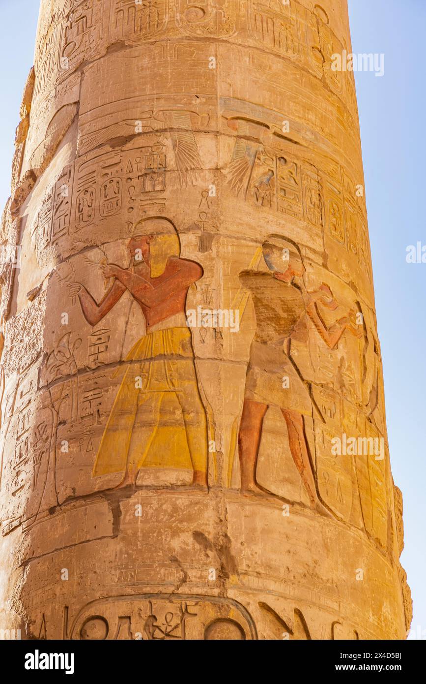 Karnak, Luxor, Egypt. Columns of the Great Hypostyle Hall at the Karnak ...