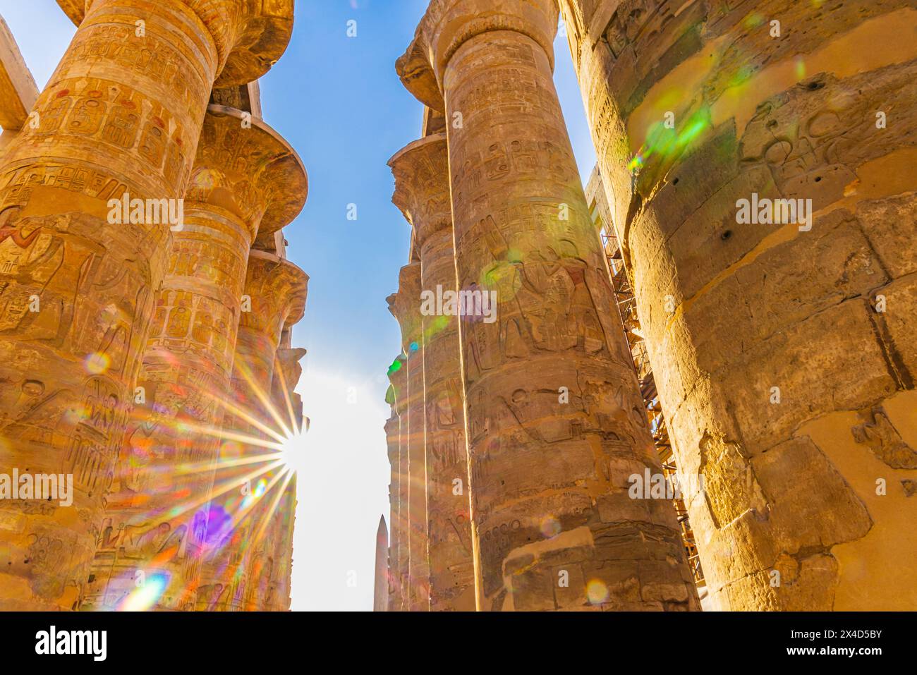 Karnak, Luxor, Egypt. Columns of the Great Hypostyle Hall at the Karnak ...