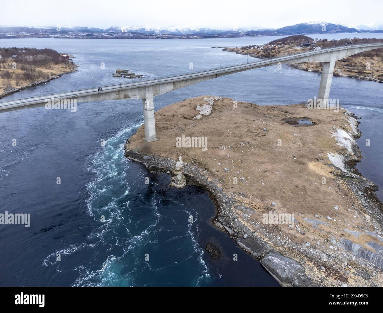 Aerial drone view of world's strongest tidal whirlpools - maelstroms ...